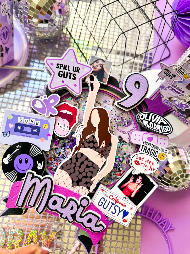 Olivia Rodrigo Guts Birthday Cake Topper: Cardstock Party Decor - Etsy