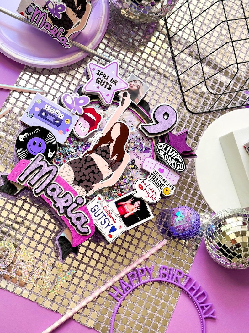 Olivia Rodrigo Guts Birthday Cake Topper: Cardstock Party Decor - Etsy
