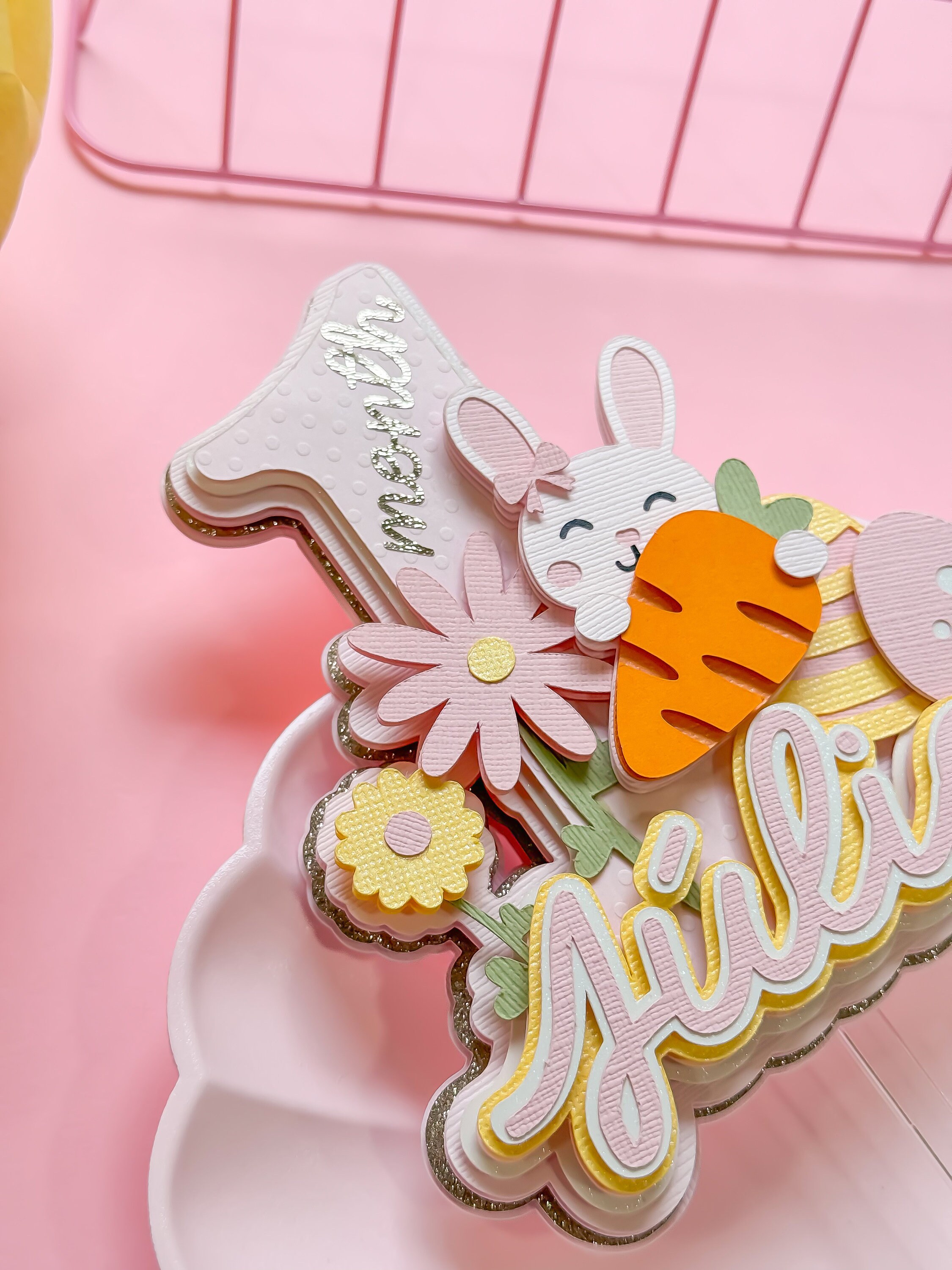 Bunny Cake Topper, Bunny Birthday Theme Cake Topper - Etsy