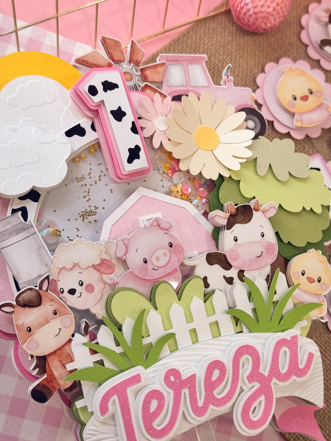 Cute Farm Cake Topper / Girly Farm Birthday Decor - Etsy