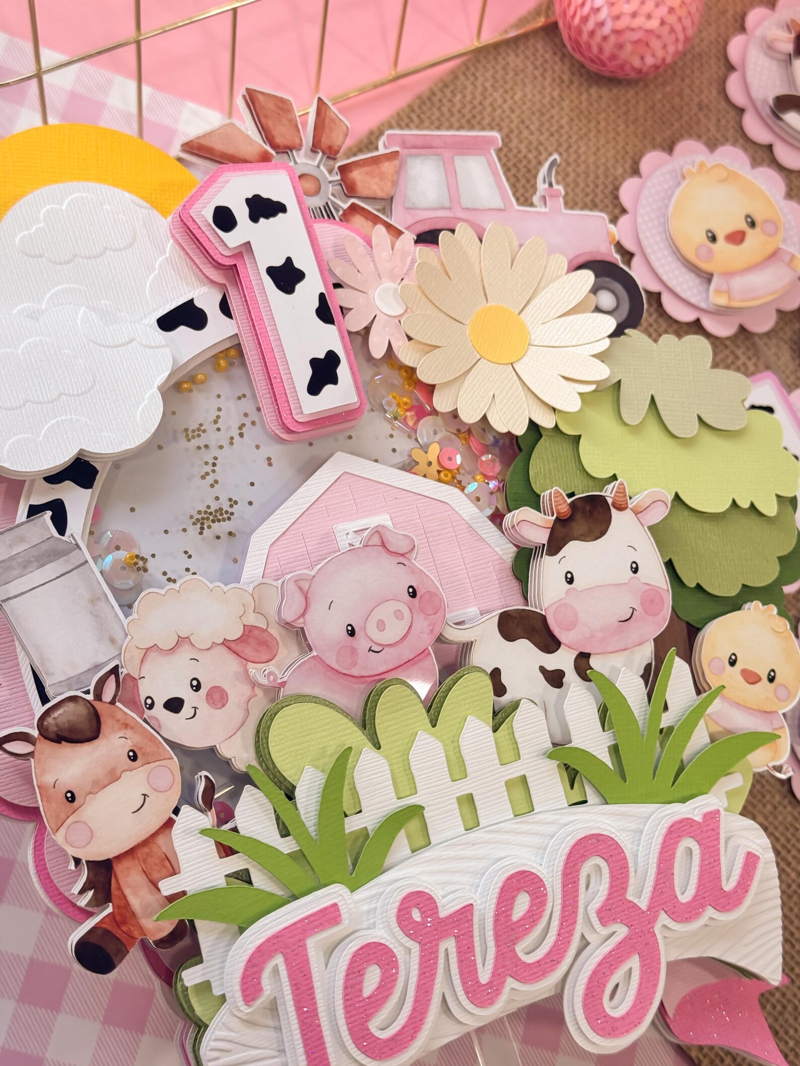 Cute Farm Cake Topper / Girly Farm Birthday Decor - Etsy