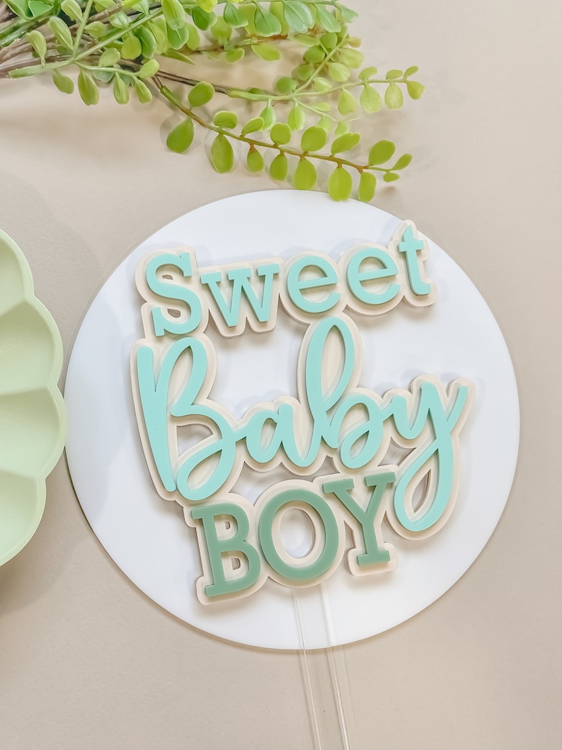 Sweet Baby Boy Cake Topper, Acrylic Topper - Etsy