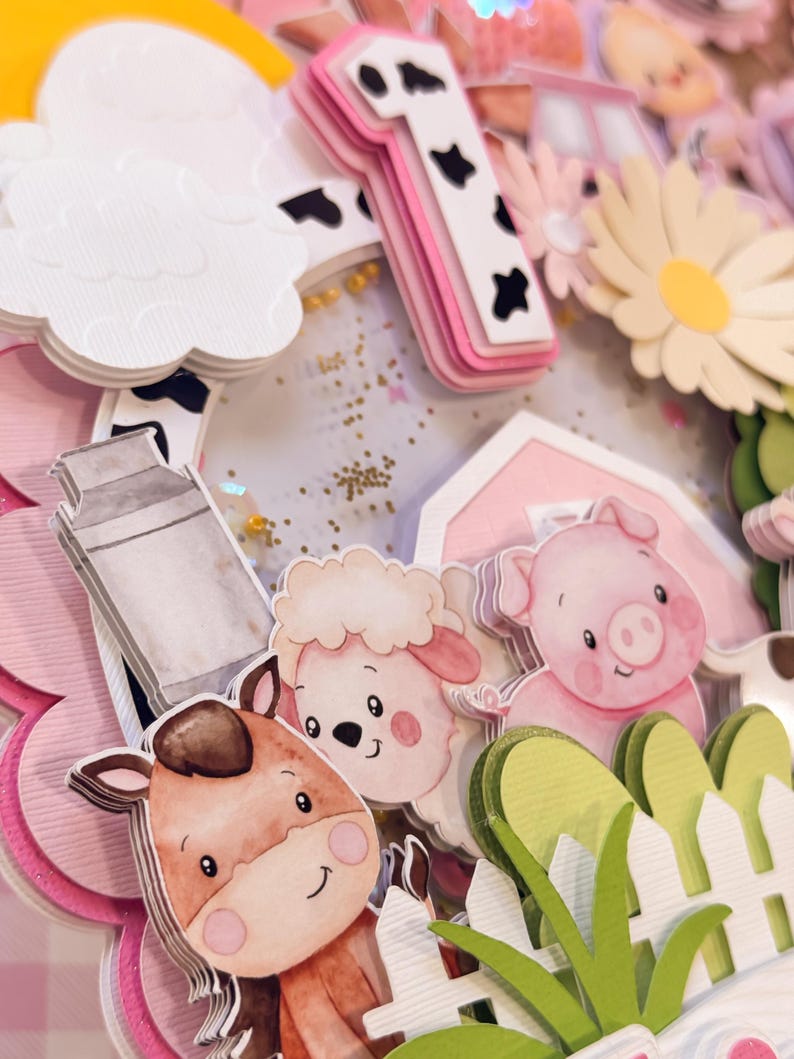 Cute Farm Cake Topper / Girly Farm Birthday Decor - Etsy