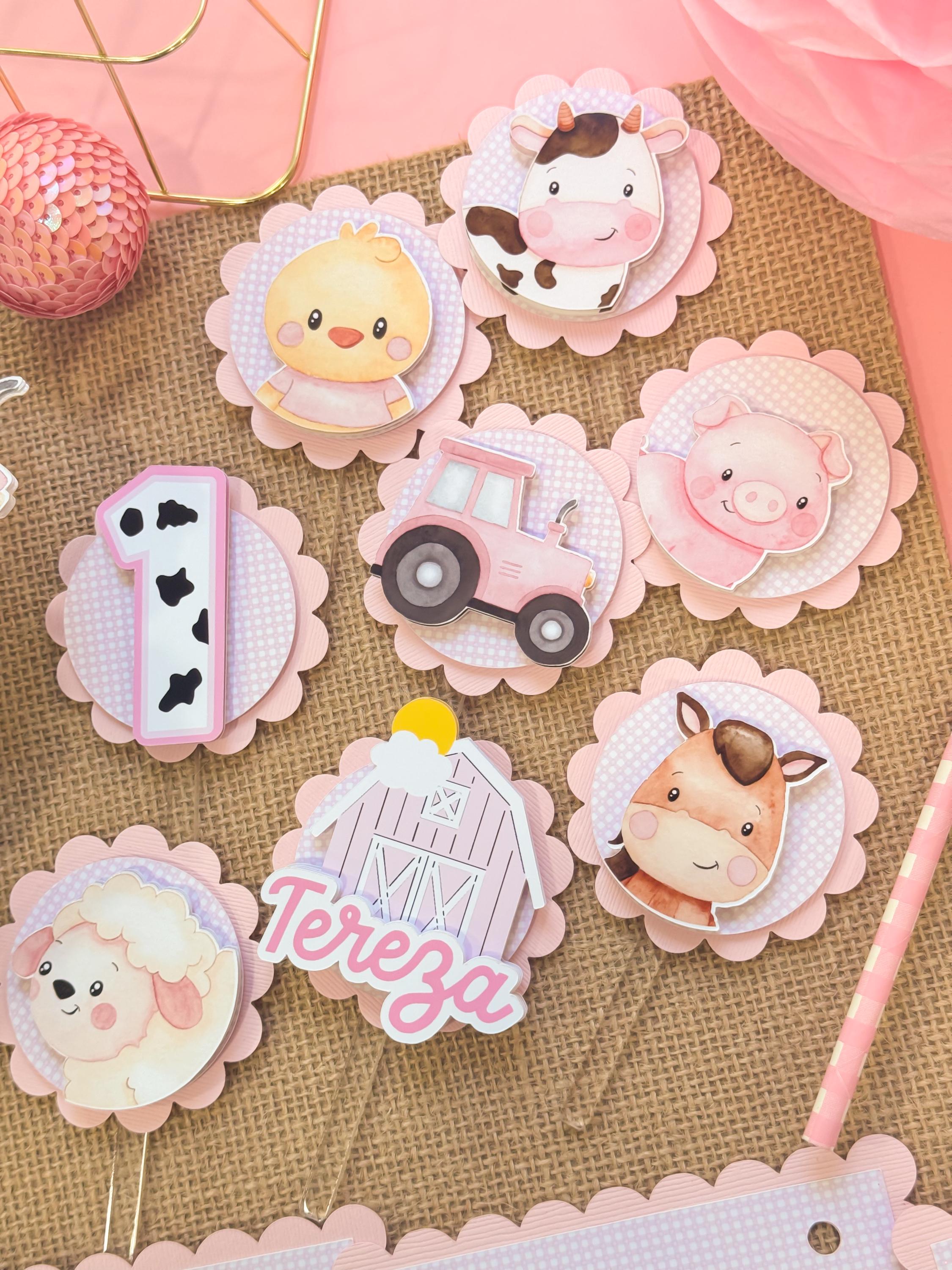 Cute Farm Cake Topper / Girly Farm Birthday Decor - Etsy