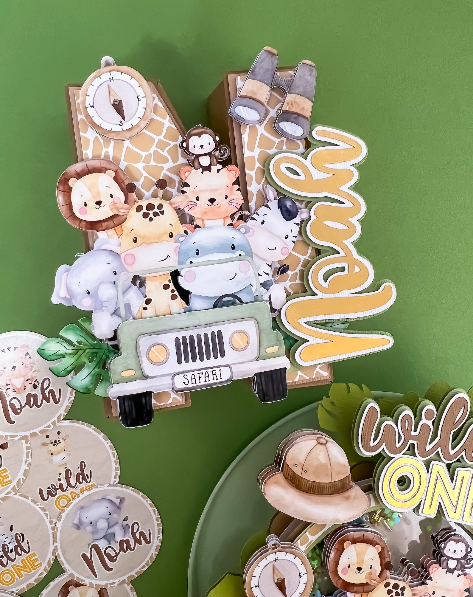 Safari Cake Topper, Safari Birthday Theme Cake Topper - Etsy