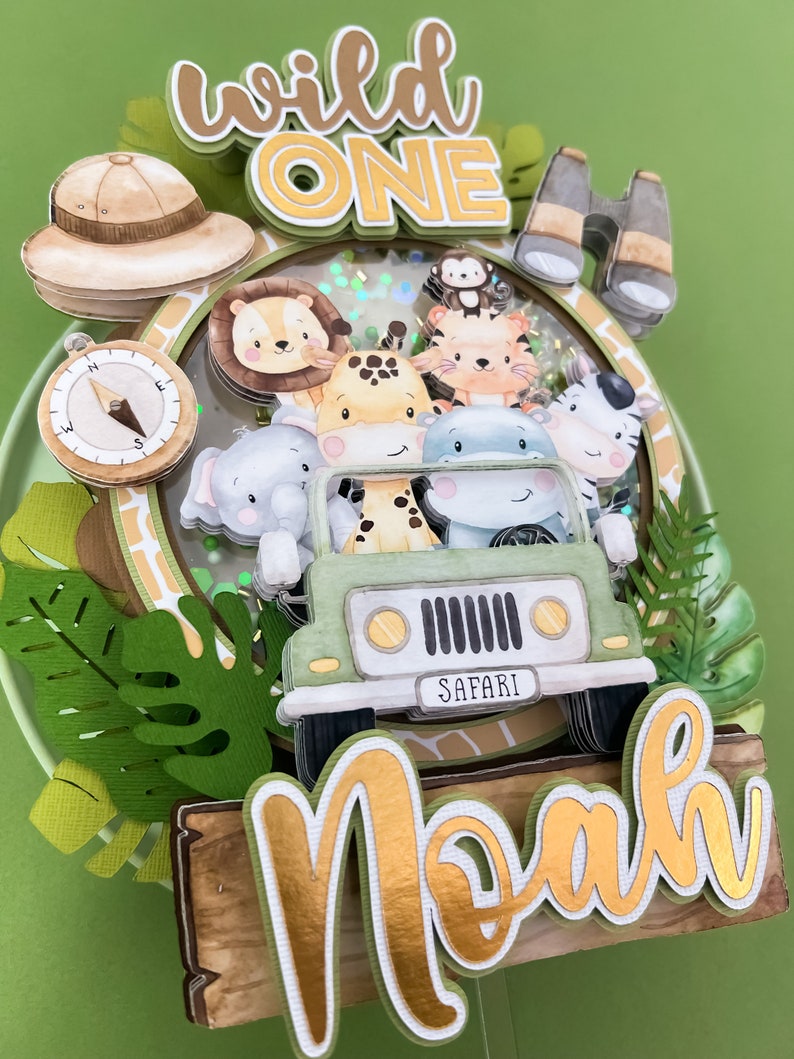 Safari Cake Topper: Wild Birthday Theme, Cardstock - Etsy