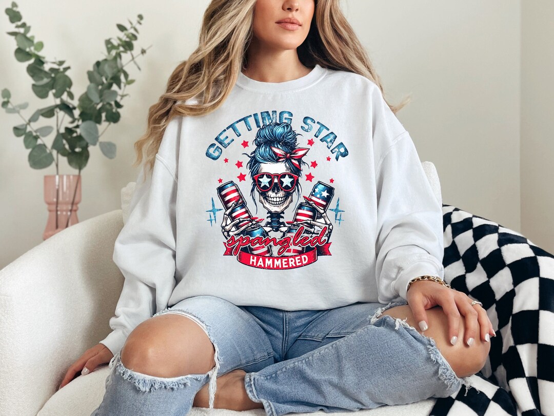 Getting Star Spangled Hammered Sweater, 4th of July Shirt, Independence ...