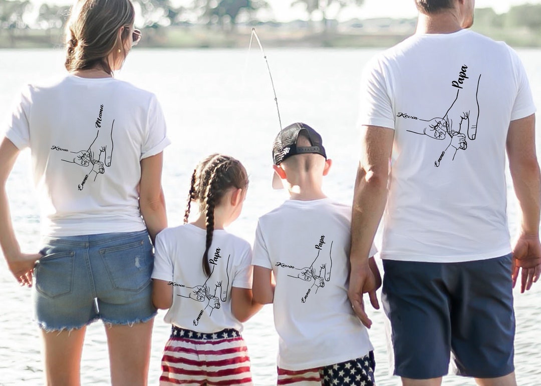 Custom Father Day Shirt, Father Hand Shirt, Custom Dad Son Matching ...