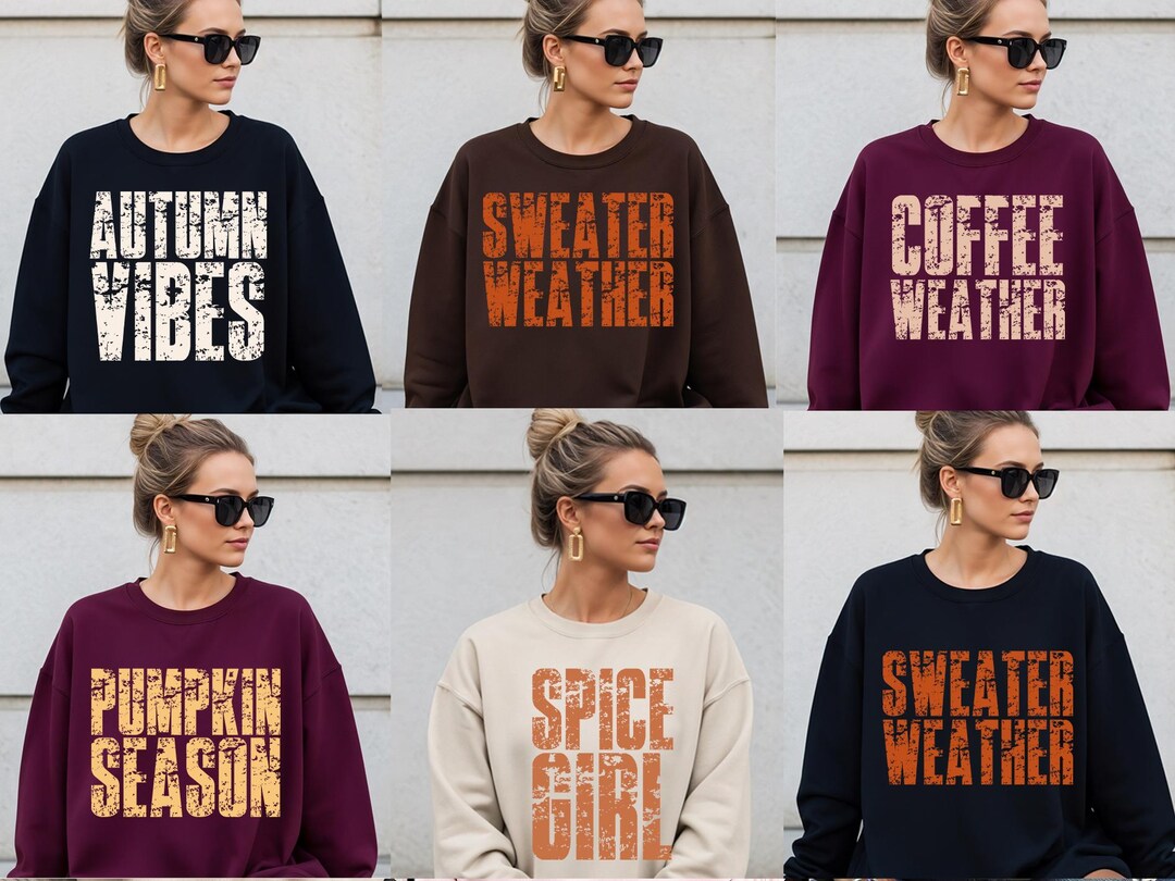 Fall Matching Sweatshirts, Retro Distressed Fall Shirt, Autumn Vibes ...