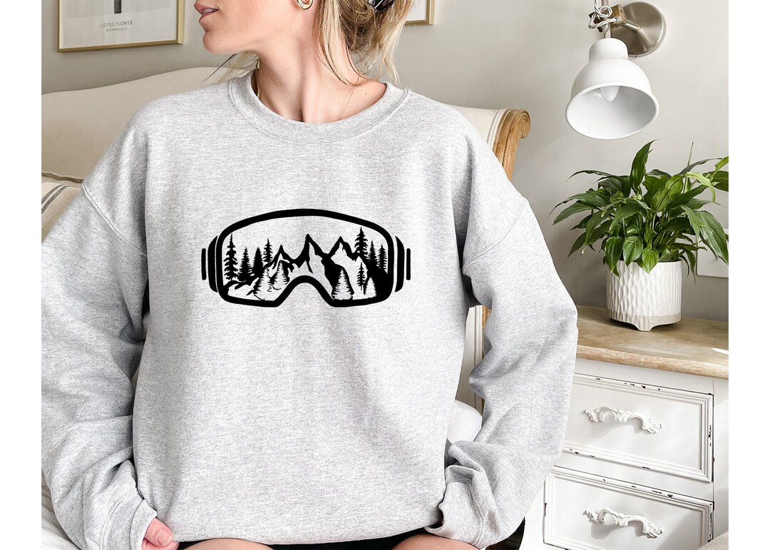 Snow Goggles Sweatshirt, Winter Sweatshirt, Family Trip Sweatshirt ...