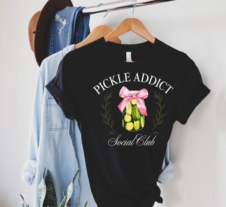 Coquette Pickle Addict Social Club Shirt, Watercolor Pink Bow Ribbon ...