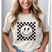 Checkered Retro Smile Face Shirt, Cute Smile Shirt, Happy Face Shirt ...