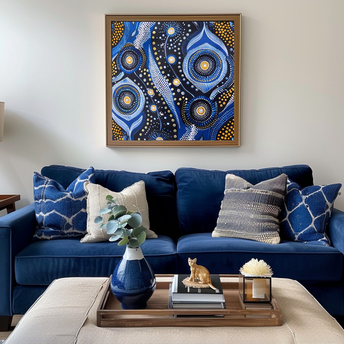 Aboriginal Blue Pattern Art Print, 300 DPI, Instant Download, Digital ...