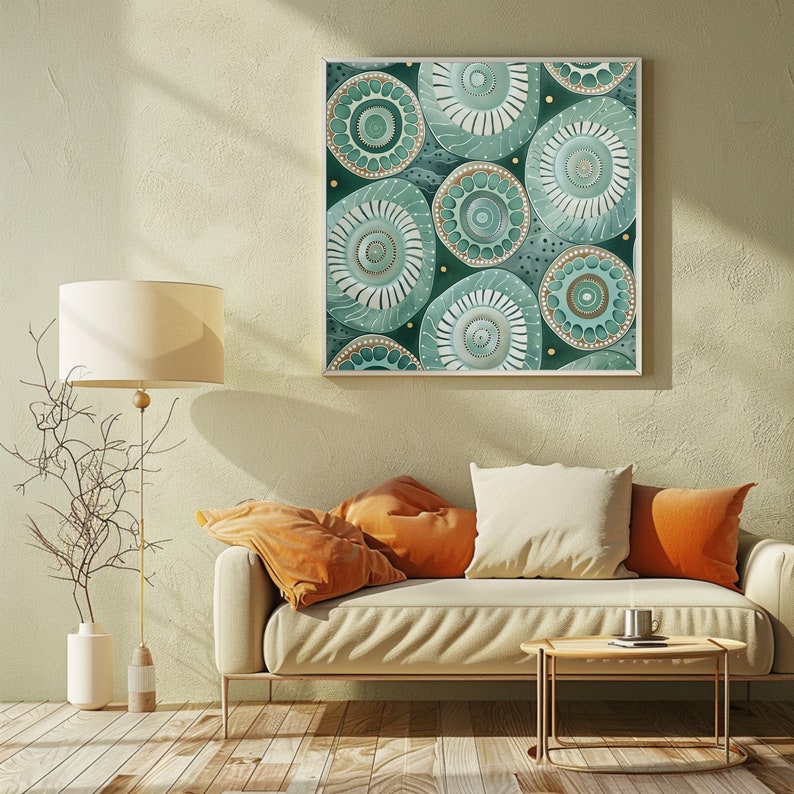 Aboriginal Nautilus Shell Art Print, Vibrant Indigenous Native ...