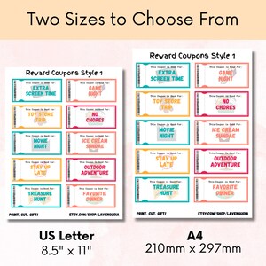 Kids Reward Coupons Printable | Coupon Books for Toddlers | Birthday ...