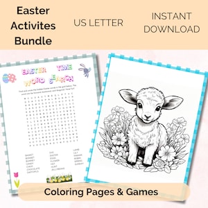 Easter Games Bundle | Printable Coloring Pages | Easter Activity ...
