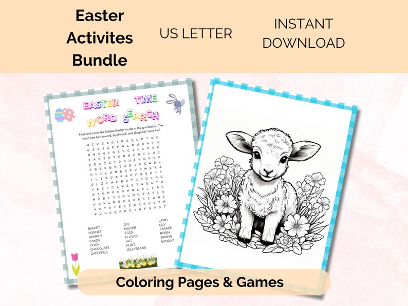 Easter Games Bundle | Printable Coloring Pages | Easter Activity ...