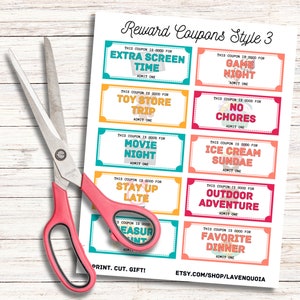 Kids Reward Coupons Homeschool Kawaii Gifts Under 20 Birthday Gift for ...