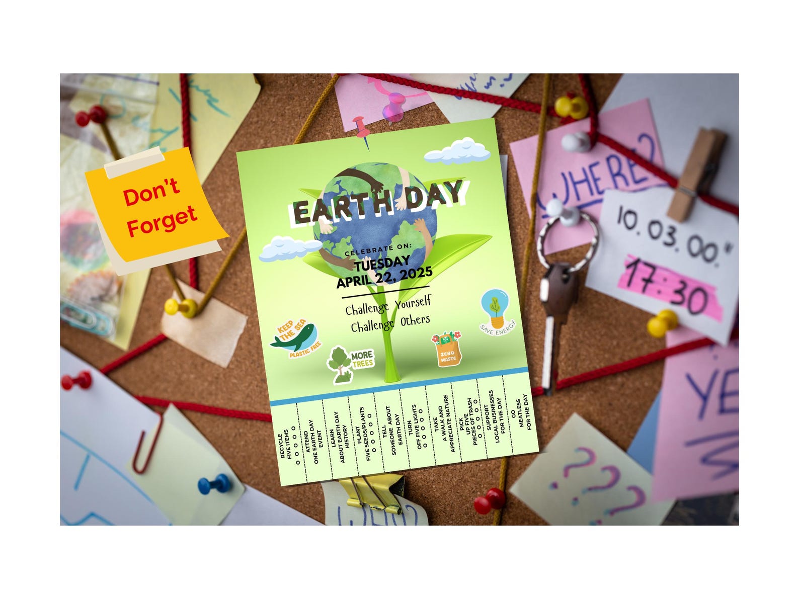 Earth Day Printable Poster, Tear off Activities, Challenges, Lessons ...