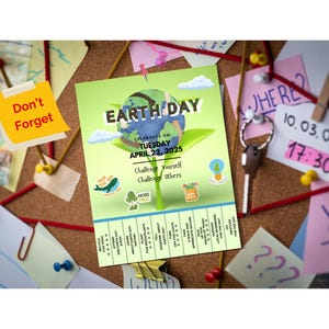Earth Day Printable Poster, Tear off Activities, Challenges, Lessons ...
