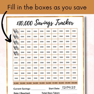 10000 Savings Challenge Printable Paycheck Budget Template Cash ...