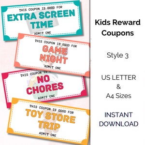 Kids Reward Coupons Homeschool Kawaii Gifts Under 20 Birthday Gift for ...