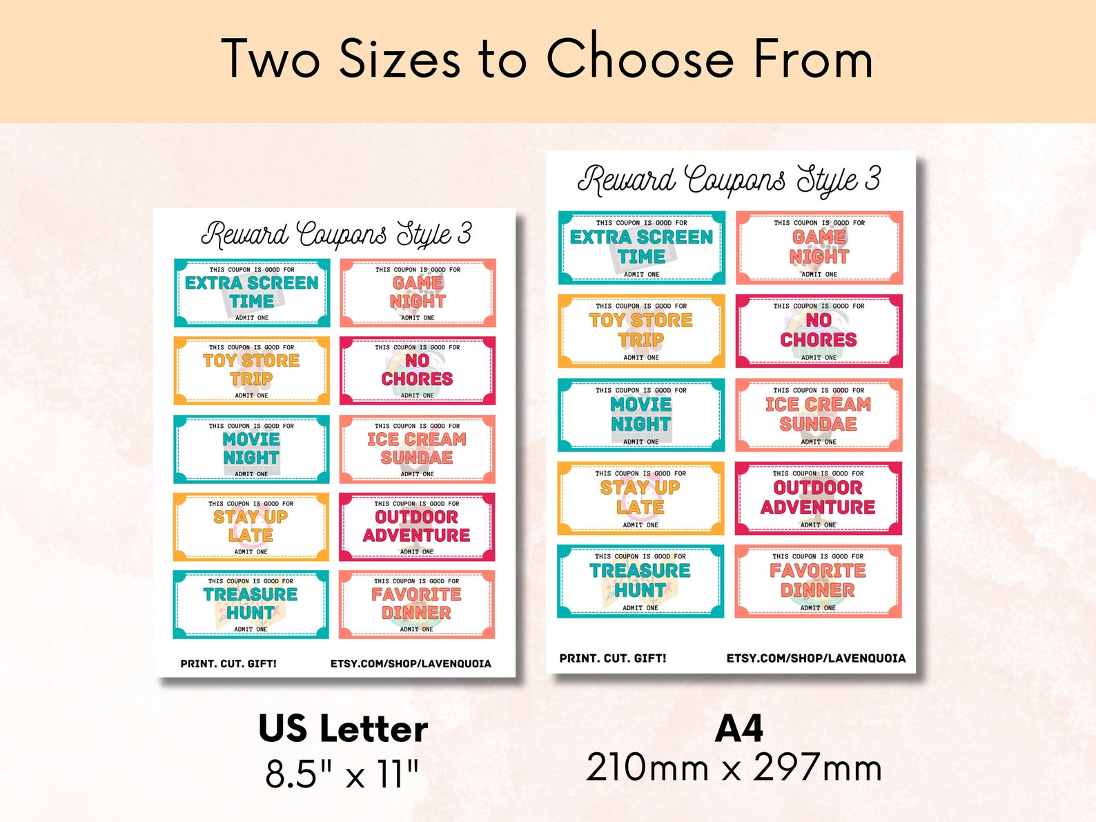 Kids Reward Coupons Homeschool Kawaii Gifts Under 20 Birthday Gift for ...