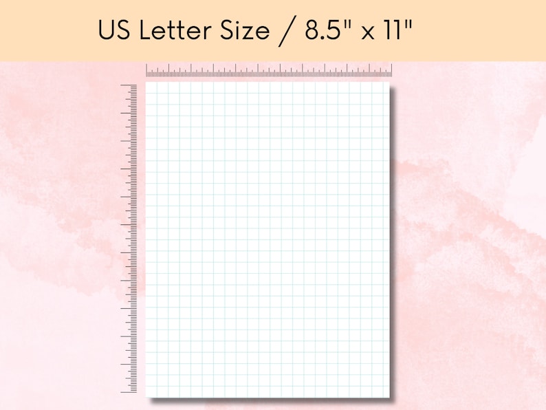 Graph Paper Template Bundle, Printable Notebook, US Letter Size ...