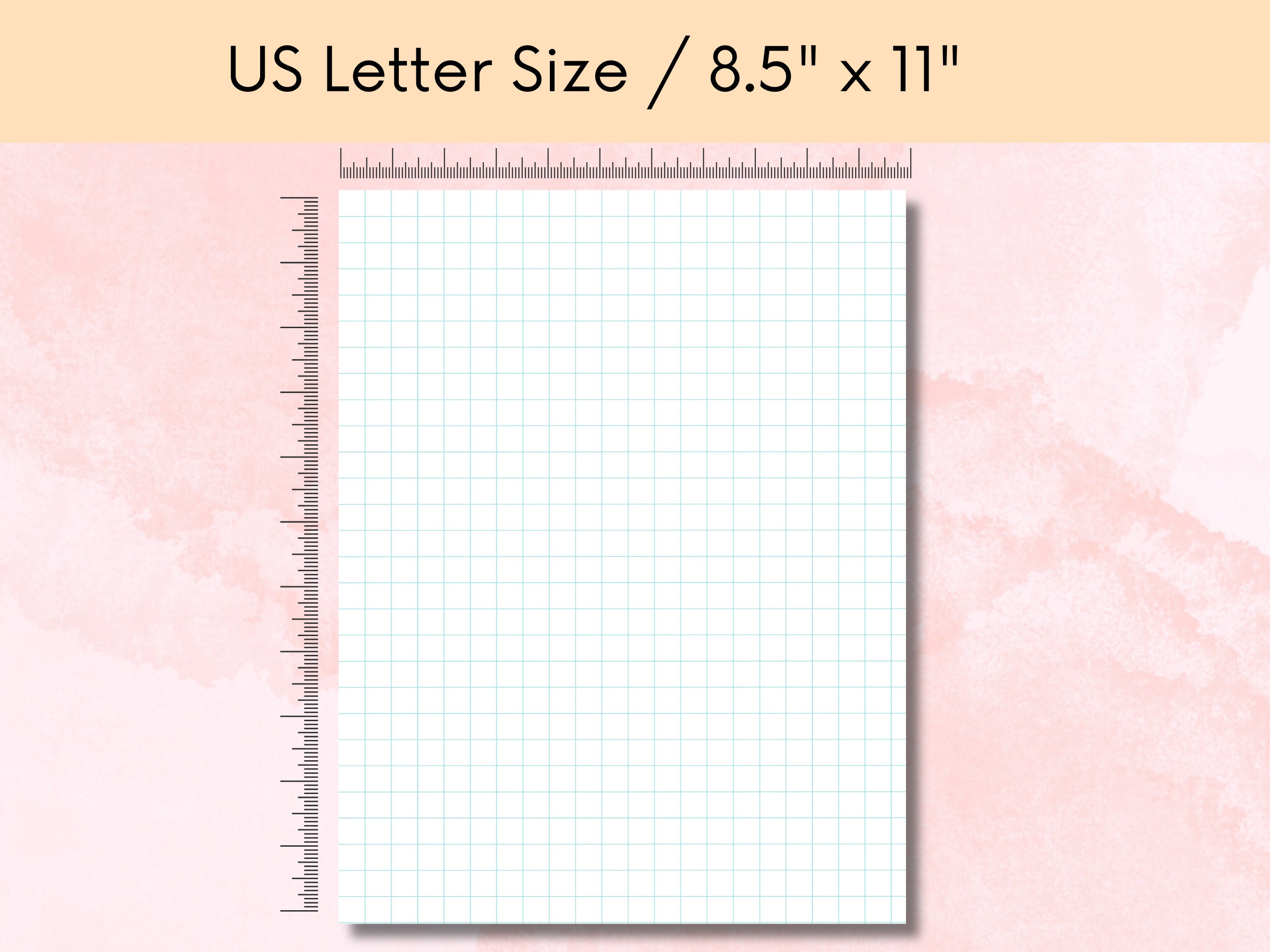 Graph Paper Template Bundle, Printable Notebook, US Letter Size ...