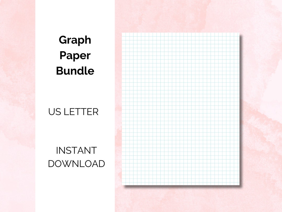 Graph Paper Template Bundle, Printable Notebook, US Letter Size ...