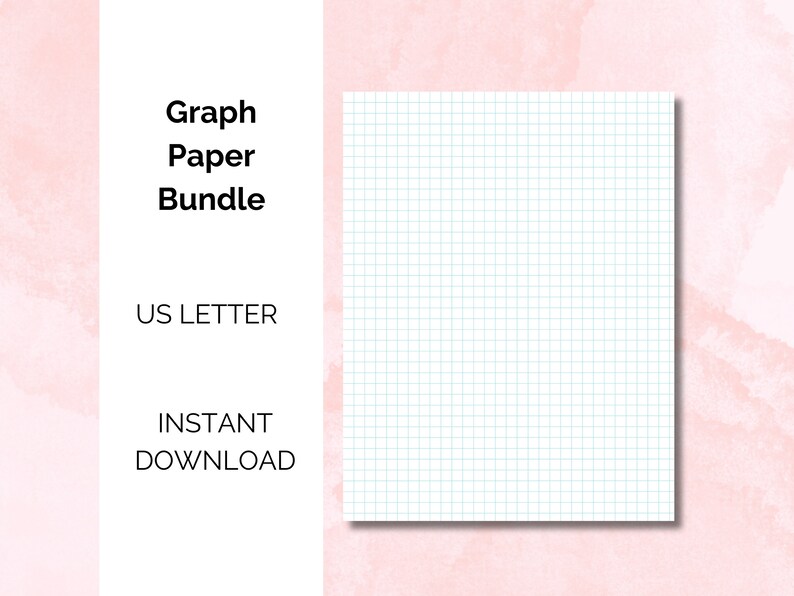 Graph Paper Template Bundle, Printable Notebook, US Letter Size ...