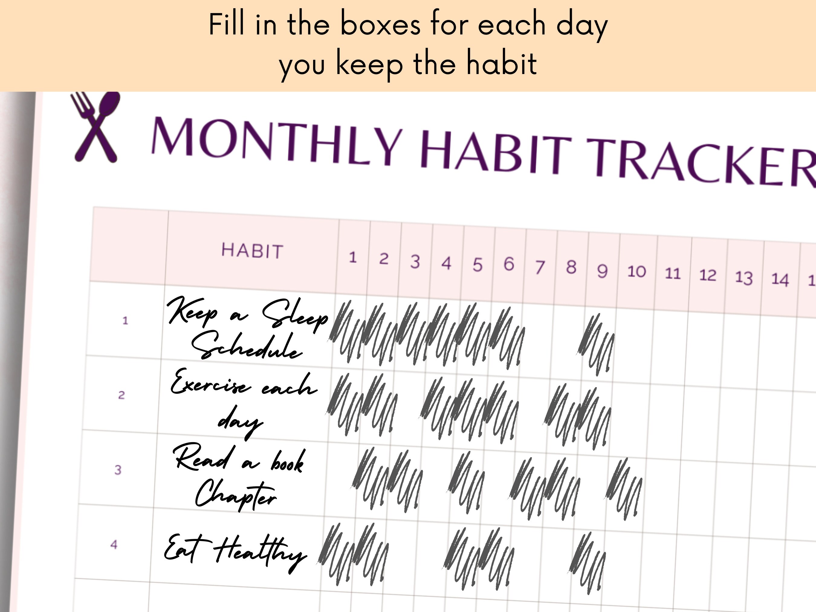 Printable Habit Tracker, Productivity Planner, Goal Setting, Organize ...
