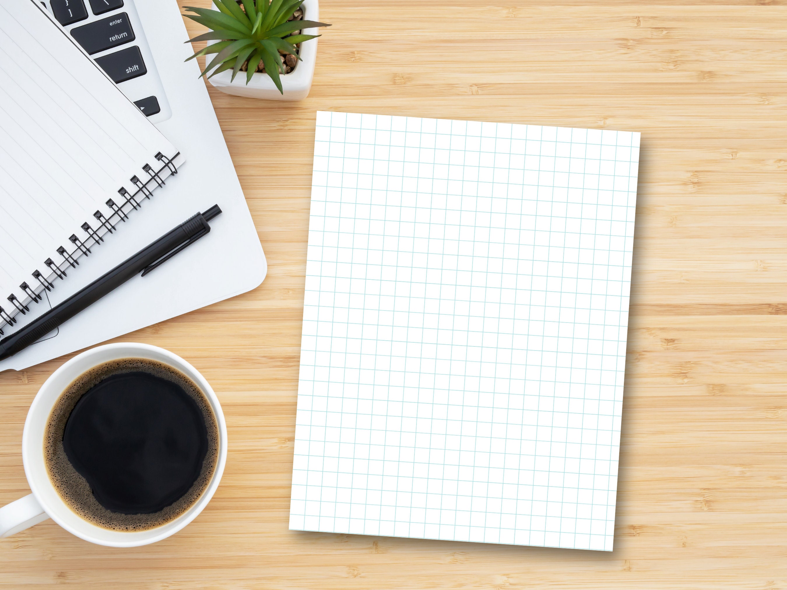 Graph Paper Template Bundle, Printable Notebook, US Letter Size ...