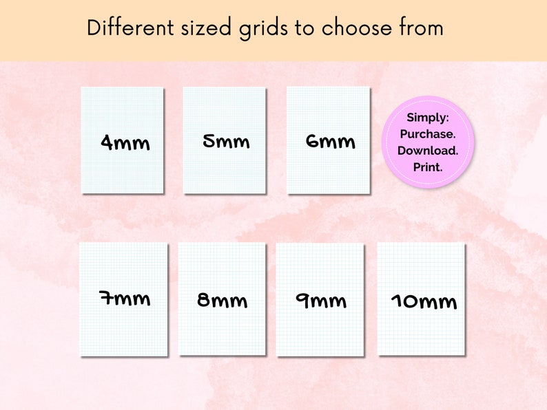 Graph Paper Template Bundle, Printable Notebook, US Letter Size ...