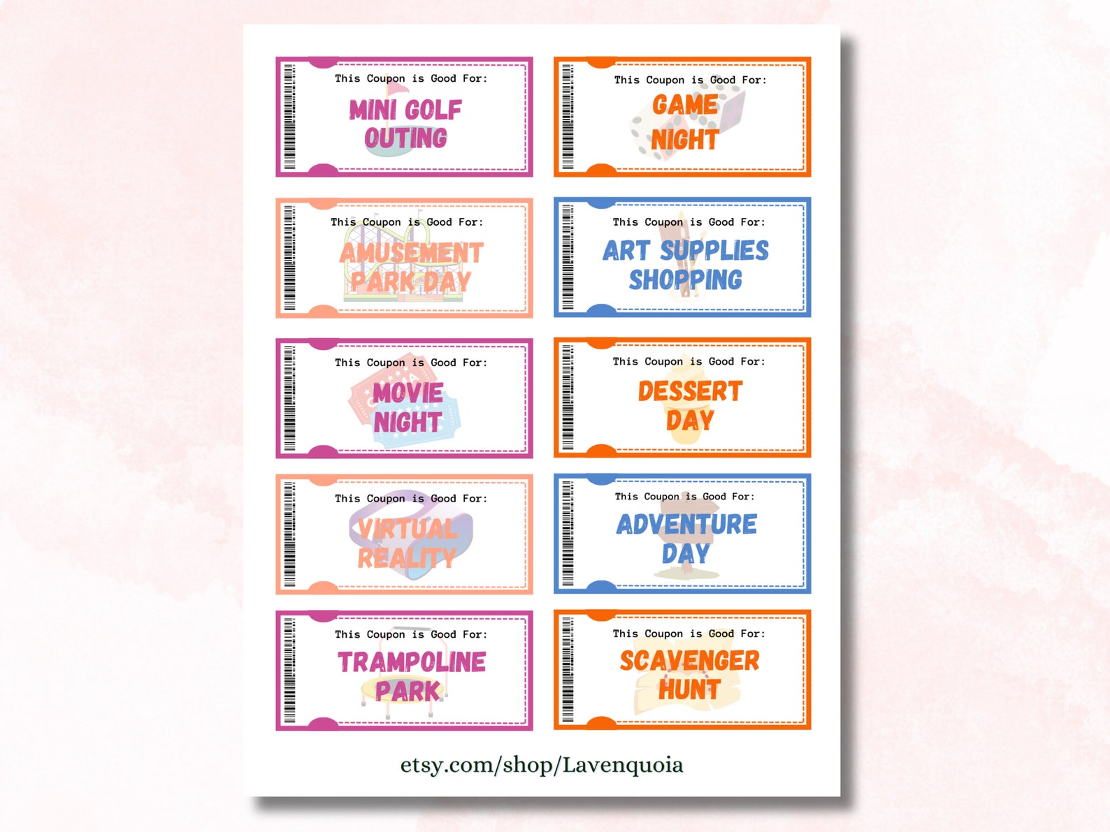 Kids Birthday Coupon Book, Printable Birthday Coupons for Kids, Happy ...