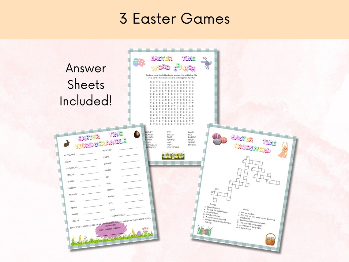 Easter Games Bundle | Printable Coloring Pages | Easter Activity ...