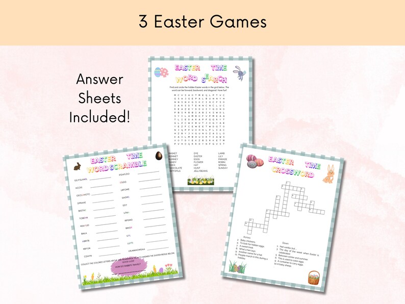 Easter Games Bundle | Printable Coloring Pages | Easter Activity ...