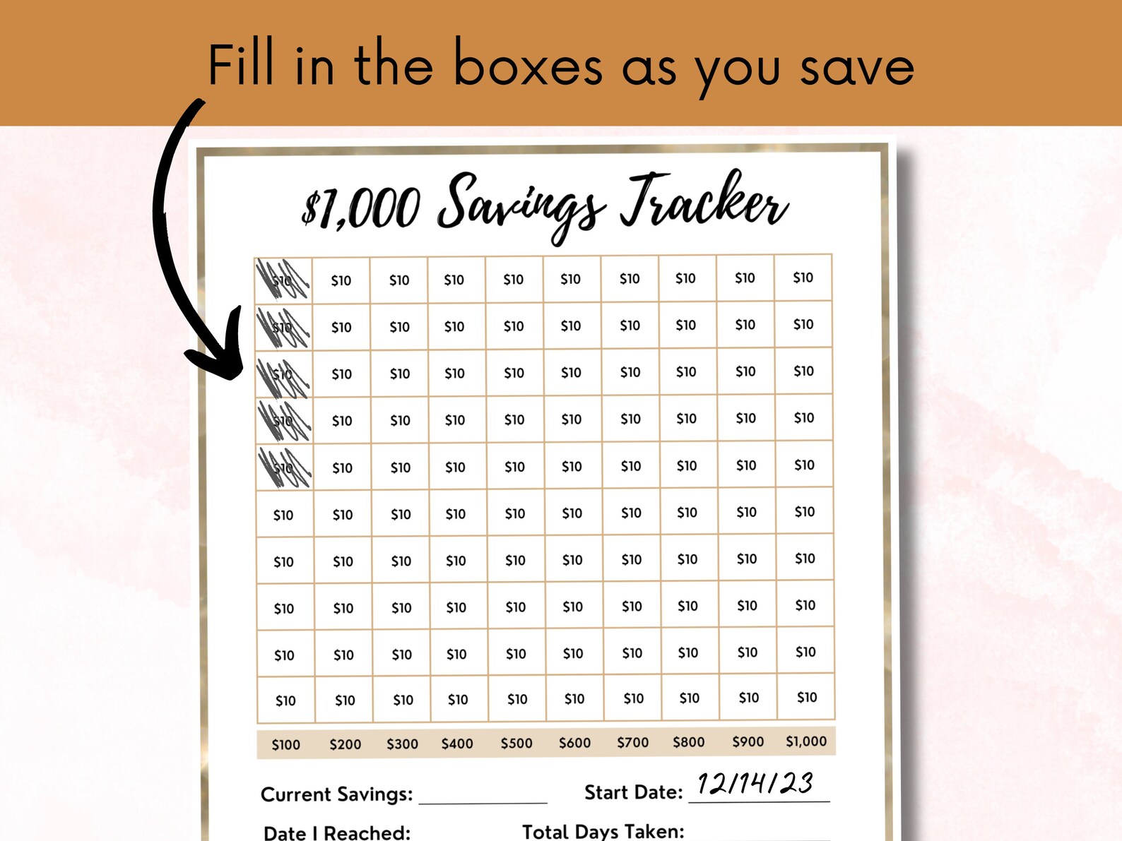 1k Savings Challenge Printable Digital Download Monthly Budget Expense ...