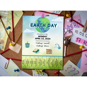 Earth Day Printable Poster, Tear off Activities, Challenges, Lessons ...