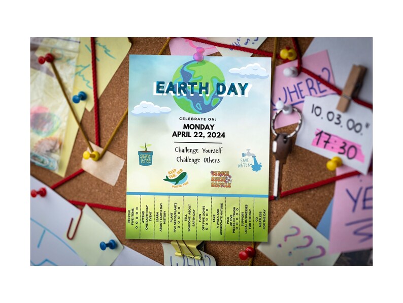 Earth Day Printable Poster, Tear off Activities, Challenges, Lessons ...