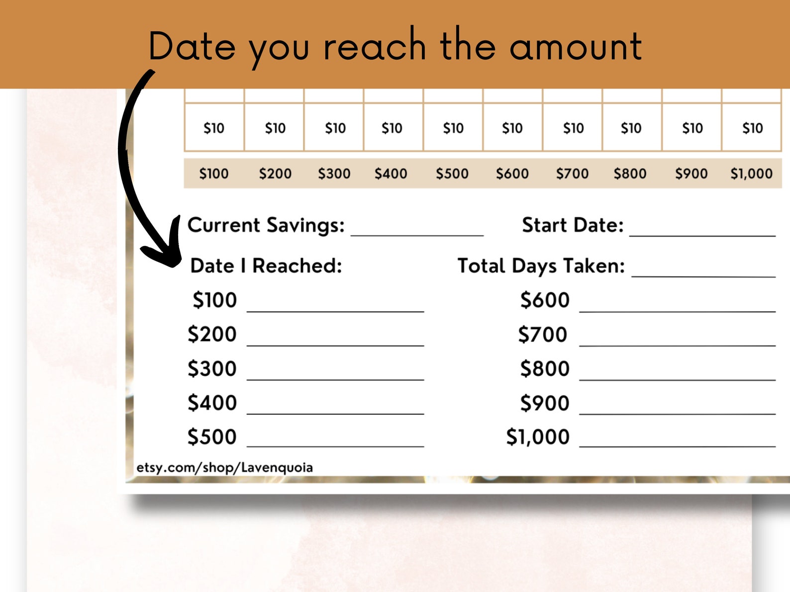 1k Savings Challenge Printable Digital Download Monthly Budget Expense ...