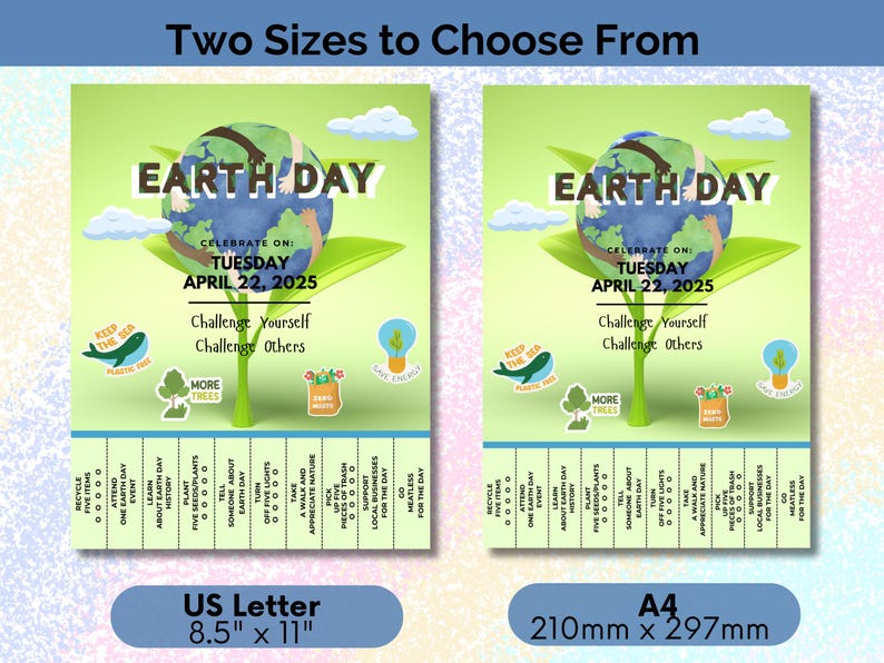 Earth Day Printable Poster, Tear off Activities, Challenges, Lessons ...