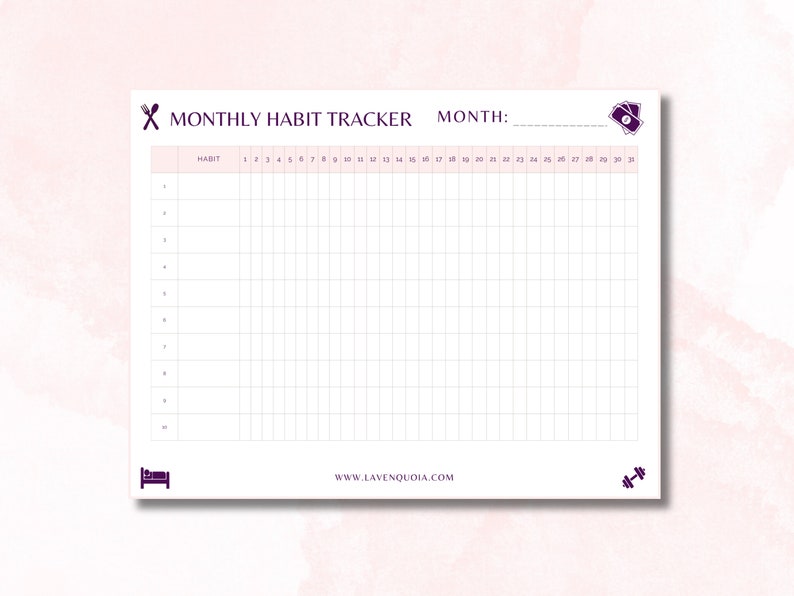Printable Habit Tracker, Productivity Planner, Goal Setting, Organize ...