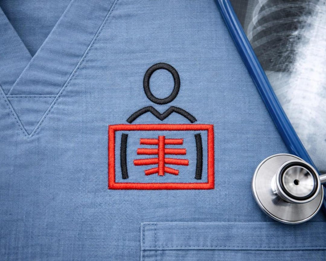 Radiology Embroidery Design | X-ray Medical Imaging Logo | Radiologist ...