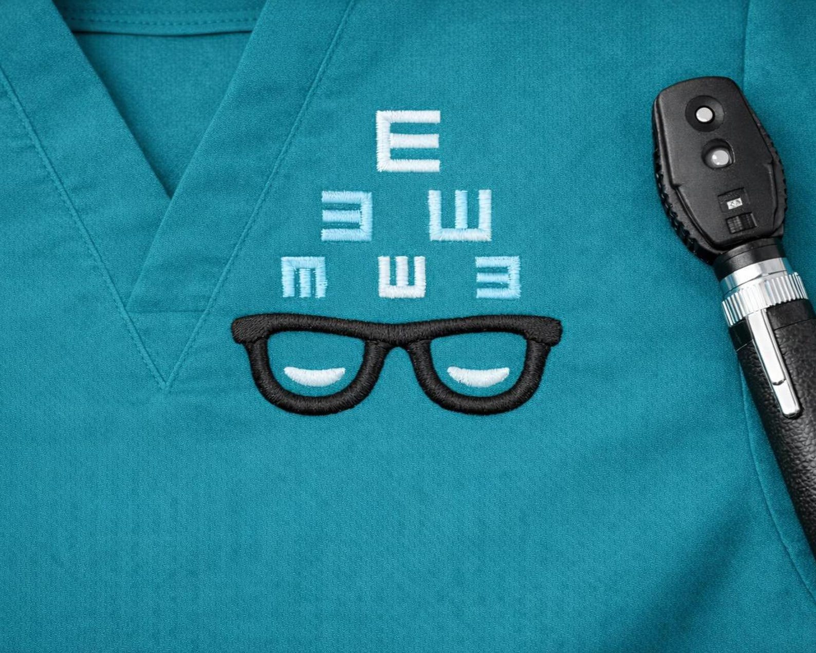 Optometry Embroidery Design | Eye Chart & Glasses Line Art ...