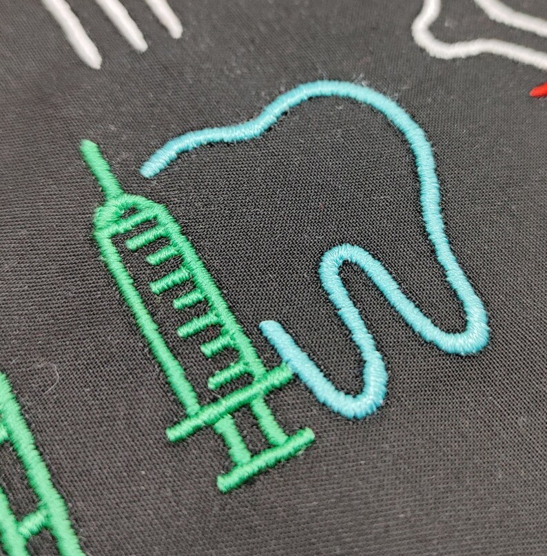Dental Embroidery Design, Tooth With Syringe Embroidery Pattern Designs ...
