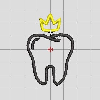 Dental Embroidery Design, Tooth With Crown Embroidery Pattern - Designs ...