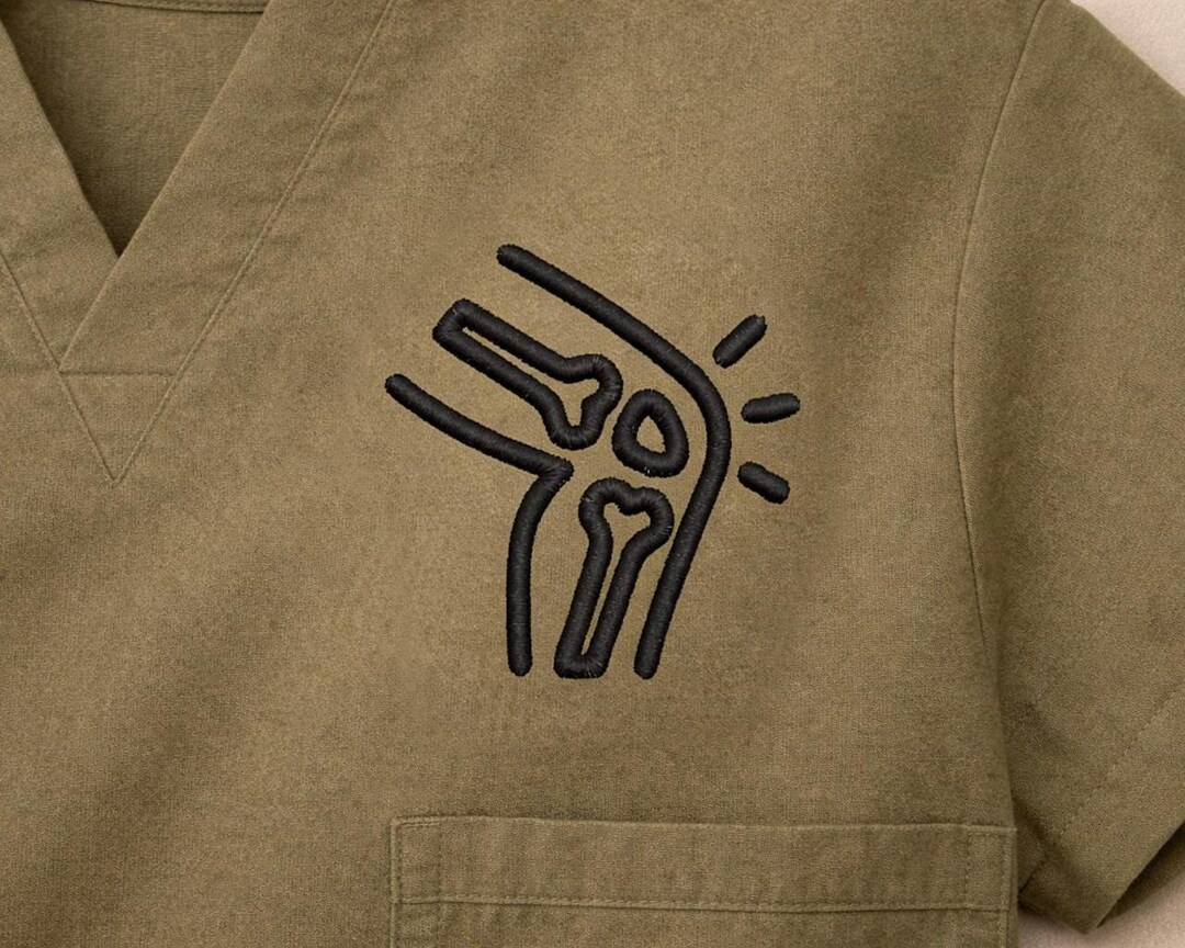 Knee Joint Embroidery Design for Orthopedic Doctor Scrubs | Anatomy ...