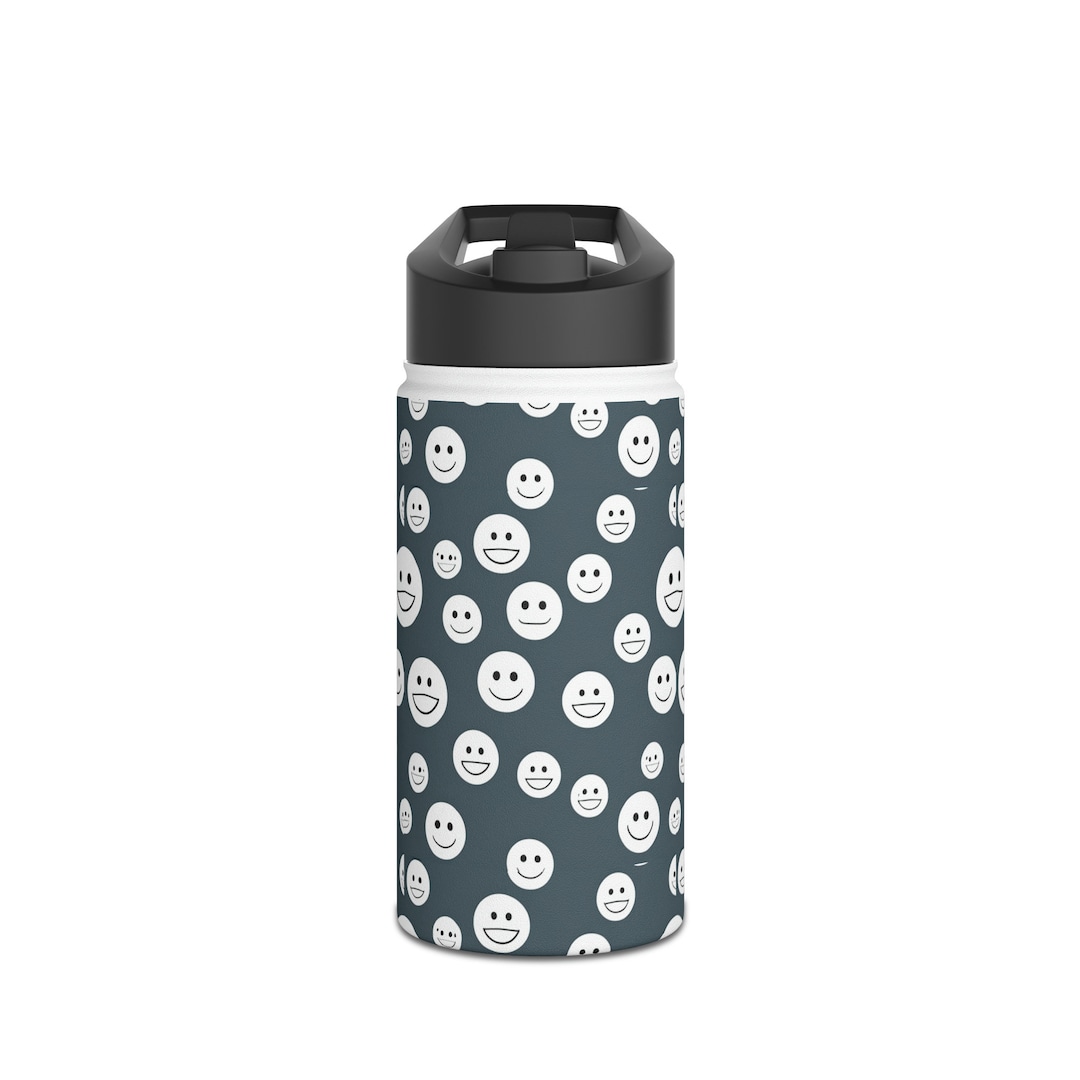 Keep Smiling Smiley Faces Stainless Steel Water Bottle With Standard ...