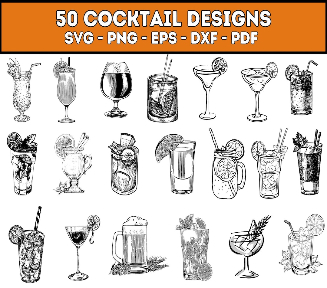 Cocktail SVG Bundle, Cocktail PNG Bundle, Cocktail Clipart, Cocktail ...